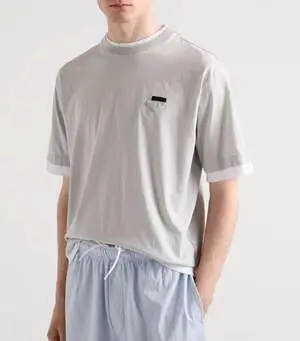 Prada Cotton Layered Triangle T-shirt