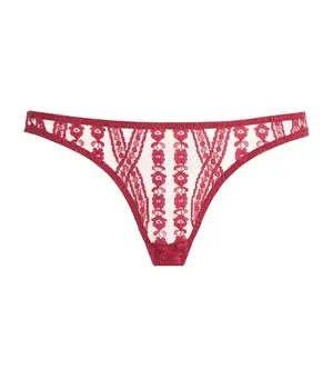 COCO DE MER Lace Renata Brazilian Briefs - Red