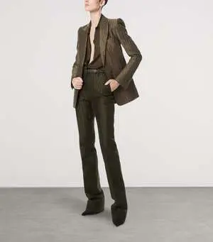 TOM FORD Silk Chiffon Crocodile Jacquard Shirt
