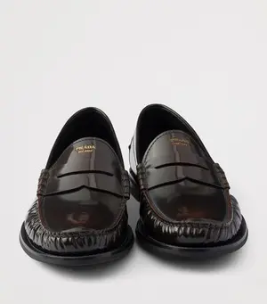 Prada Brushed Leather Loafers