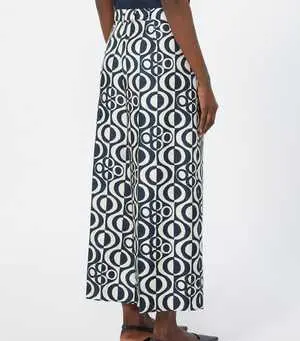 Max Mara Silk Geometric Wide-leg Trousers