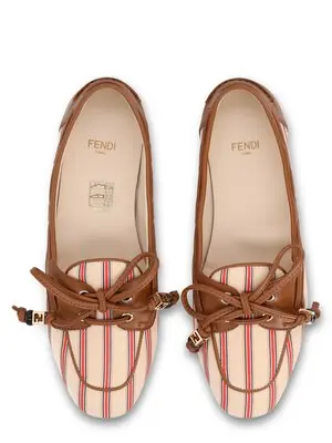 Fendi Mocassino Ff Canvas And Leather Loafers