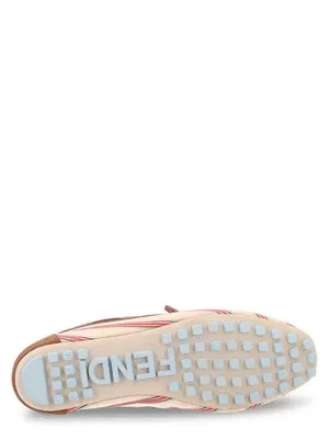 Fendi Mocassino Ff Canvas And Leather Loafers
