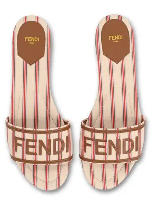 Fendi Slide In Canvas Ff Con Logo