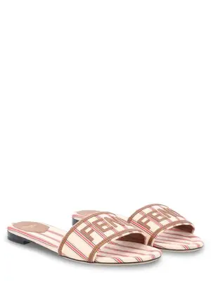 Fendi Slide In Canvas Ff Con Logo