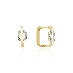 REIS JEWELLERY Gold / Yellow Mini Square Dia Earrings - Gold/yellow