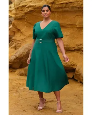 ESTELLE Aelin Belted Midi Dress