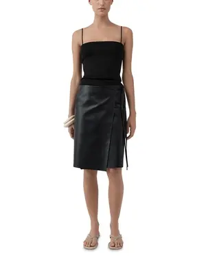 ST. AGNI Everyday Leather Wrap Skirt