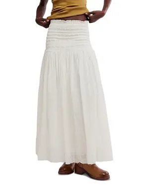 Free People Raven Solid Maxi Skirt - Ivory