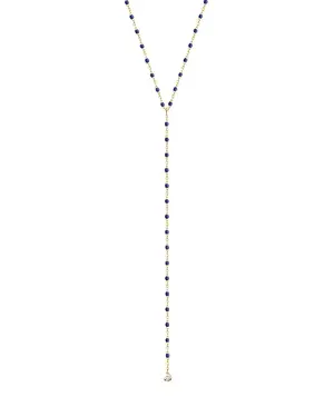 Gigi Clozeau 18k Yellow Gold Mini Gigi Party Diamond Y Necklace - Lapis