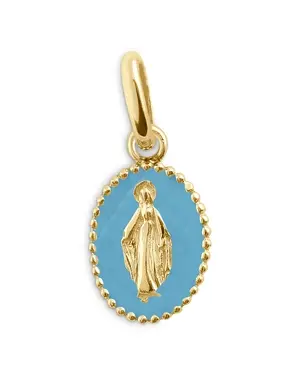 Gigi Clozeau 18k Yellow Gold Resin Madone Pendant - Turquoise