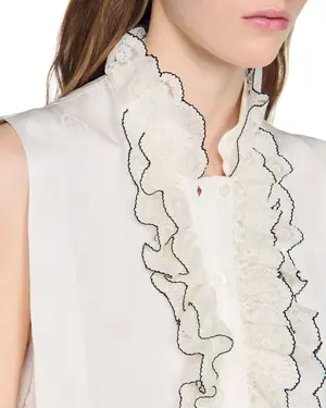 Sandro Ruffled Shirt