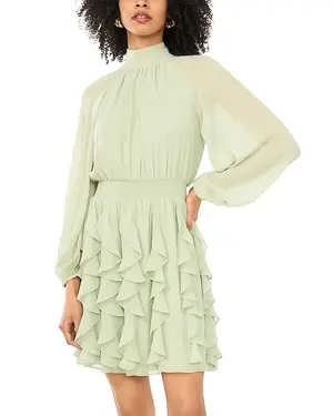 1.State Corkscrew Long Sleeve Mini Dress - Reseda