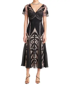 TEMPERLEY LONDON Giselle Embroidered Midi Dress