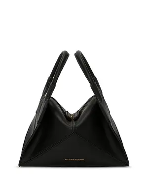 Victoria Beckham Plie Medium Leather Top Handle Bag - Black