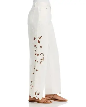 Simkhai Porter Embroidered Denim Pants