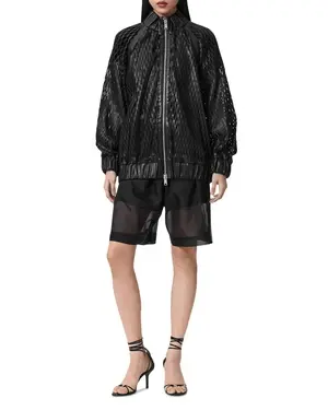 ALLSAINTS Perforated Leather Bomber Jacket