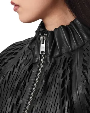 ALLSAINTS Perforated Leather Bomber Jacket