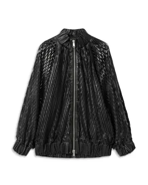 ALLSAINTS Perforated Leather Bomber Jacket