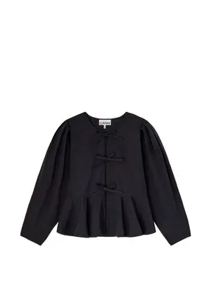 GANNI Organic Cotton Blouse - Black