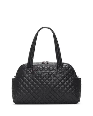 Mz Wallace Jimmy Deluxe Large Quilted Nylon Weekender Bag - Black