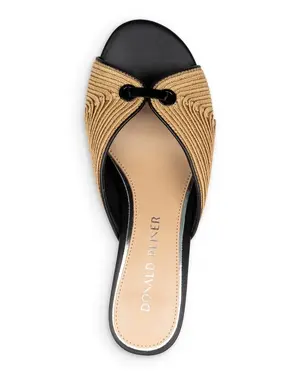 DONALD PLINER Patrice Woven Mid Heel Mule Sandals