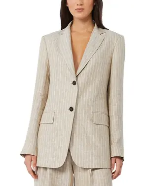 Max Mara Mstelogio Striped Linen Blazer