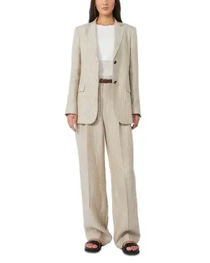 Max Mara Mstelogio Striped Linen Blazer