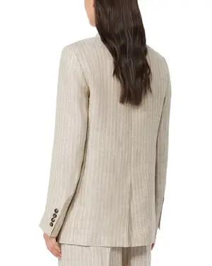 Max Mara Mstelogio Striped Linen Blazer