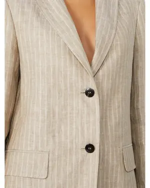 Max Mara Mstelogio Striped Linen Blazer