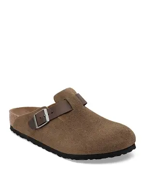 BIRKENSTOCK Boston Mixed Leather Clogs - Brown