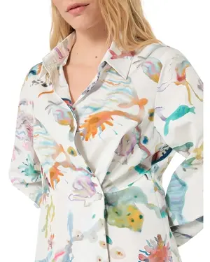 Marina Rinaldi Printed Cotton Shirt Dress