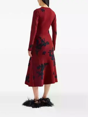 Erdem Jacquard-knit Long-sleeve Dress