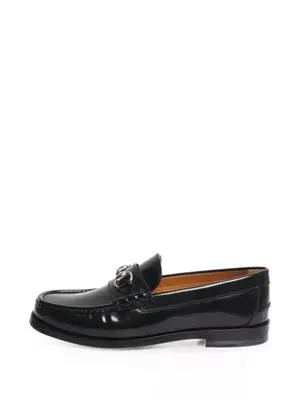 Gucci Leather Loafers With Horsebit Detail - Black