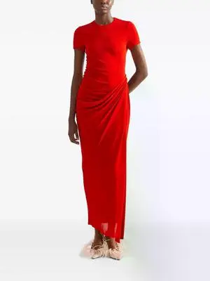 Erdem Ruched Short-sleeve Dress - Red