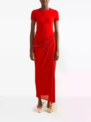 Erdem Ruched Short-sleeve Dress - Red