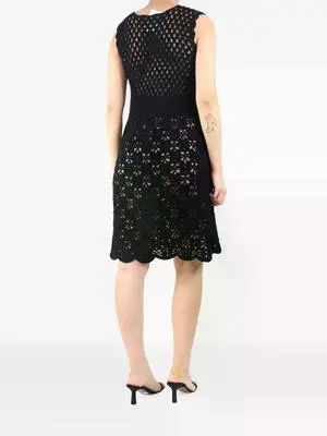 Prada Wool Crochet Knit Sleeveless Midi Dress