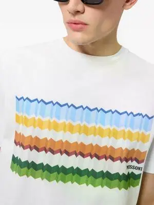 Missoni Zigzag Cotton Crewneck T-shirt - White