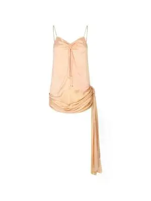 Chloé Ruched Draped Sleeveless Blouse - Orange