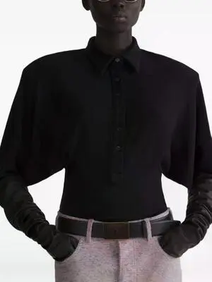MUGLER Long Sleeve Polo Bodysuit