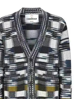 Missoni Intarsia-knit V-neck Cardigan - Blue