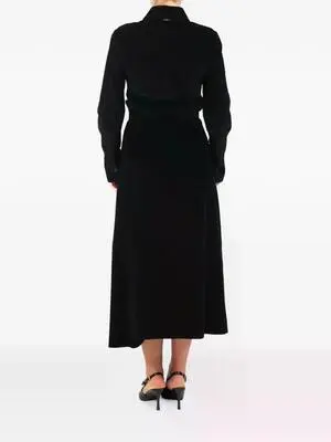 Max Mara Belted Corduroy Shirt Maxi Dress - Black