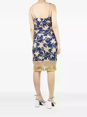 PatBO Floral Print Fringe Dress