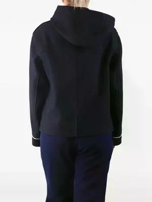The Kooples Navy Hooded Toggle Fastening Single-breasted Coat