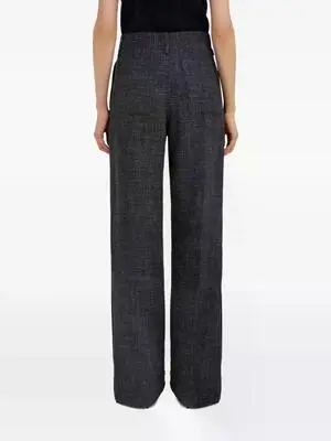 FERRAGAMO Wool And Linen Blend Trousers With Exposed Button Details