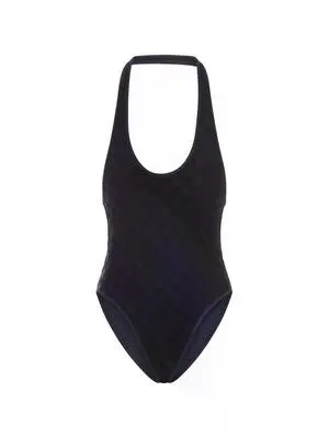 Gucci Halterneck Swimsuit With Gg Pattern