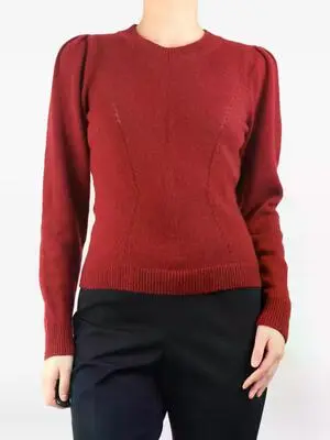 ME+EM Puff Sleeve Cashmere Jumper - Red