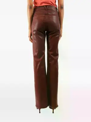 Veronica Beard Coated Finish Belt-loop Trousers