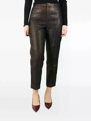 STRENESSE Metallic Finish Pressed Crease Trousers - Brown