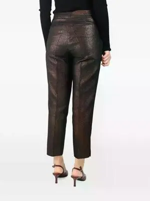 STRENESSE Metallic Finish Pressed Crease Trousers